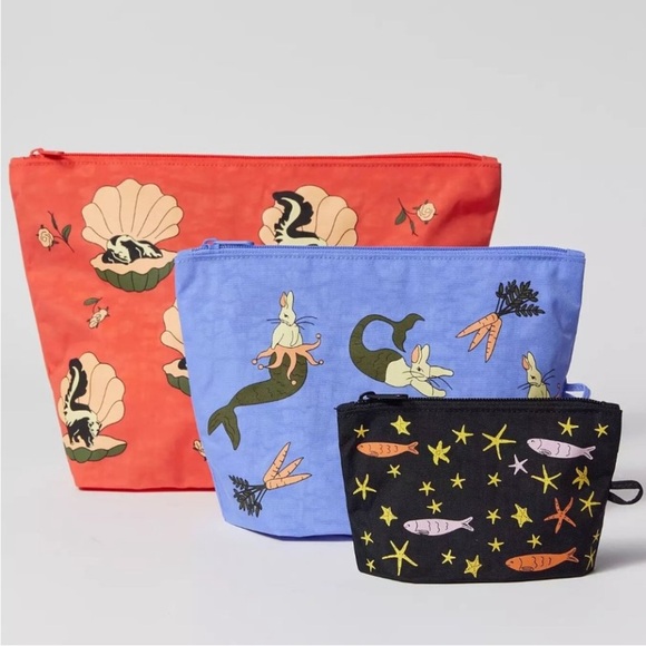 BAGGU | Bags | Nwt Baggu Go Pouch Set Sea Animals Star Fish Merbunny ...